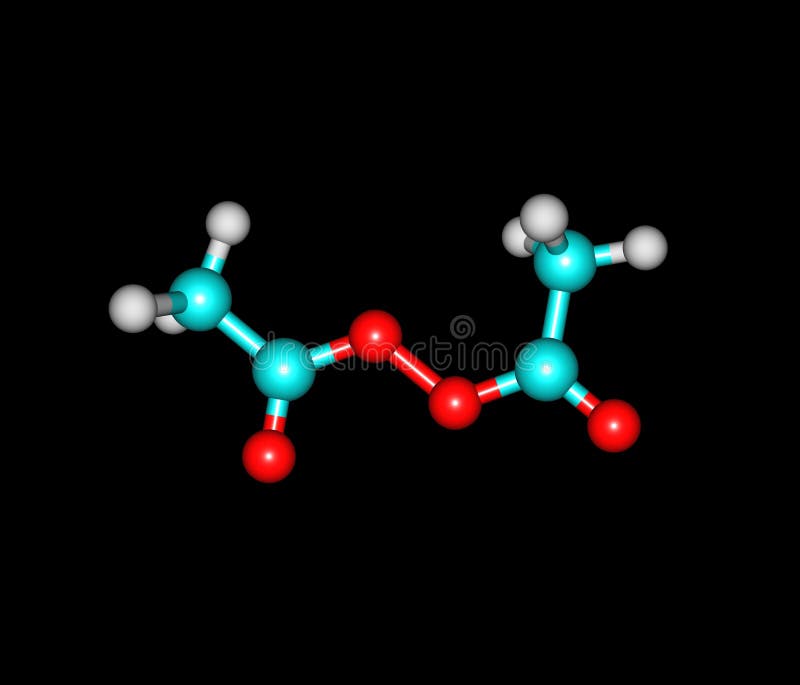 Diacetyl Peroxide Molecule Isolated on Black Stock Illustration ...