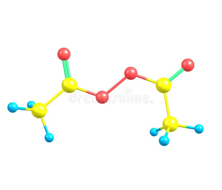 Diacetyl Peroxide Molecule Isolated on White Stock Illustration ...
