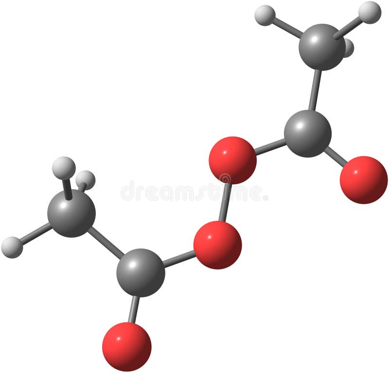 Diacetyl Peroxide Molecule Isolated on White Stock Illustration ...