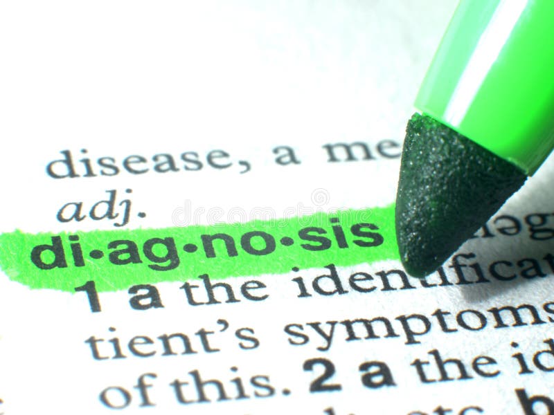 Diagnosis Highlighted in Dictionary in Green Stock Photo - Image of ...