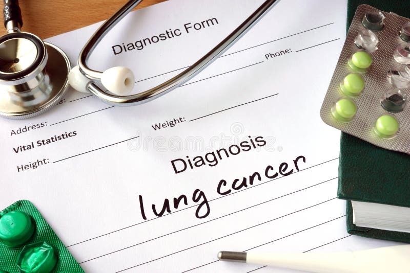 Diagnosis Lung Cancer and Pills. Stock Photo - Image of medicine ...