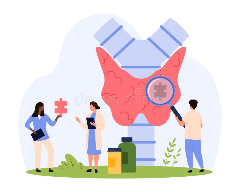 Diagnosis of Thyroid Diseases, Tiny People with Magnifying Glass ...