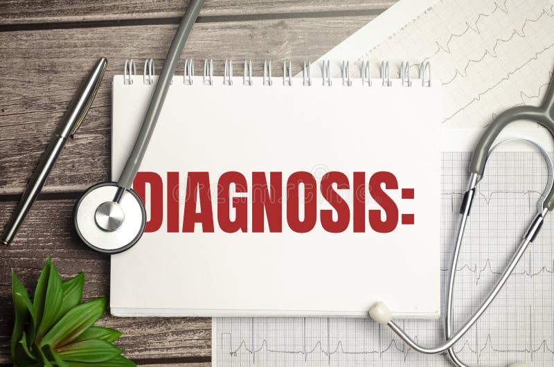 Diagnosis Word on White Notepad and Stethoscope Stock Photo - Image of ...