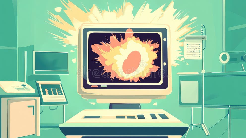 Diagnostic Exploded View of Ultrasound Scan Illustration Stock ...