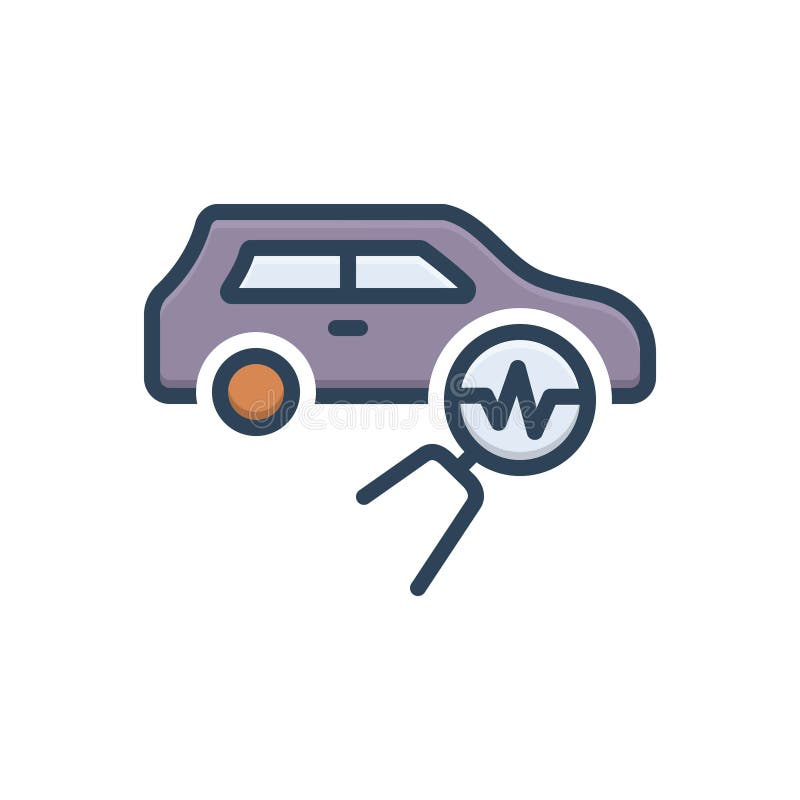 Color Illustration Icon for Diagnostic, Automotive and Car Stock ...