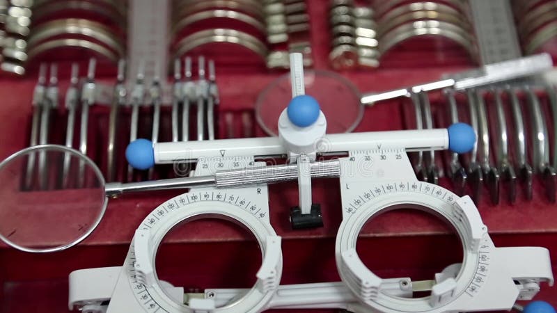 Diagnostic Lenses for Vision Testing Stock Footage - Video of eyeglass ...