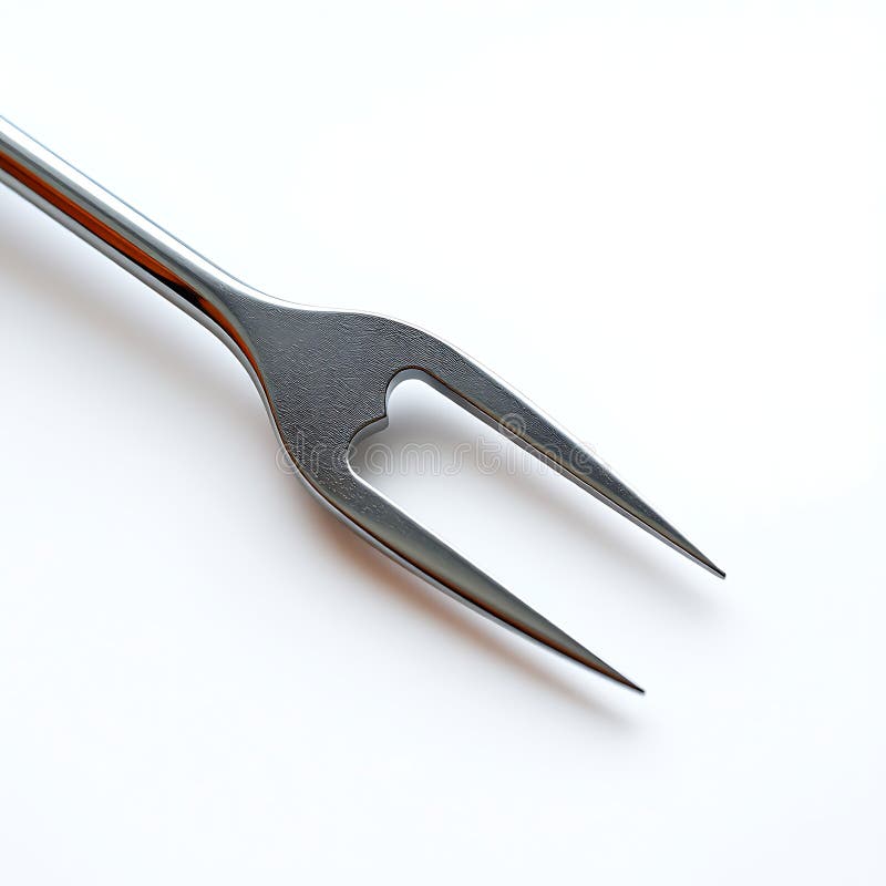 A Diagnostic Tuning Fork with a Metallic Finish Lying Flat on a Clean ...