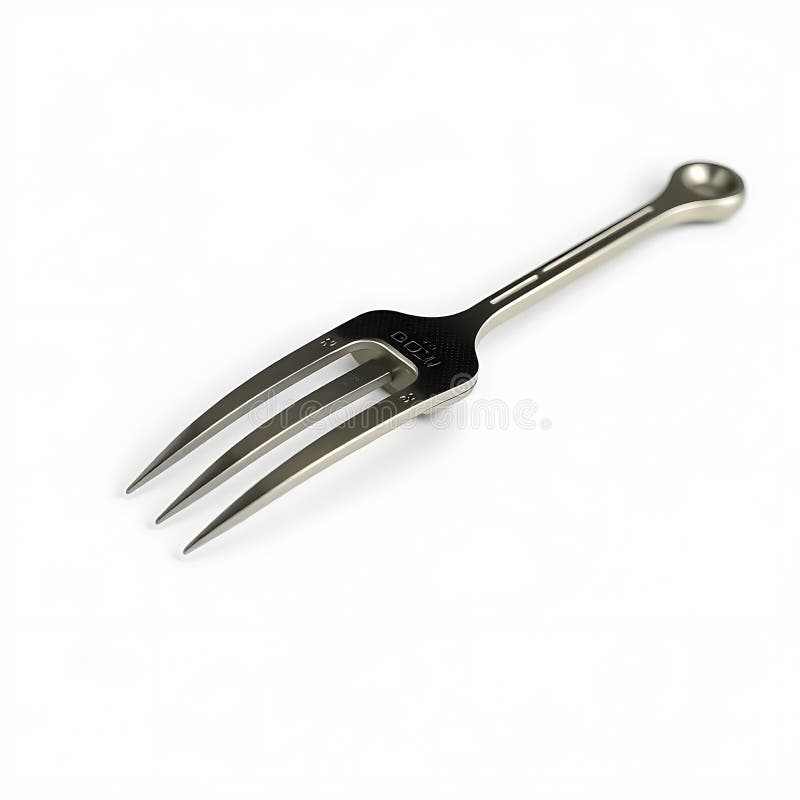 A Diagnostic Tuning Fork with a Metallic Finish Lying Flat on a Clean ...