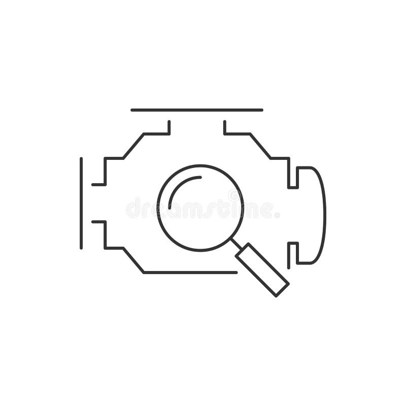 Car engine linear icon stock vector. Illustration of logo - 197447804
