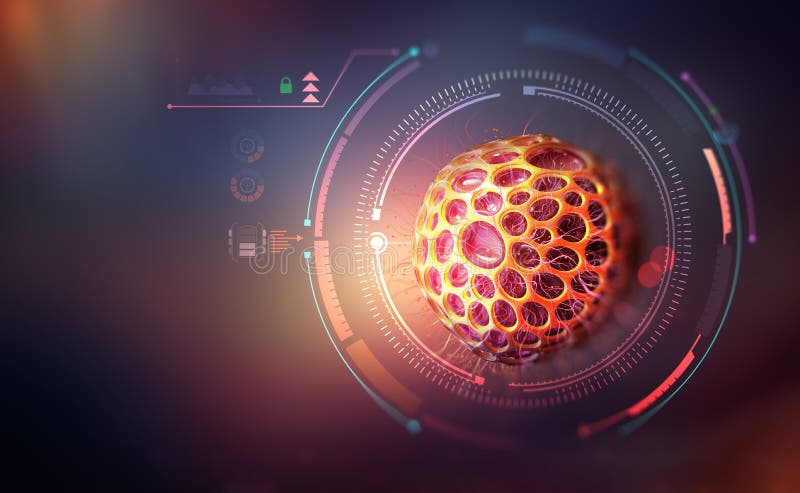 Diagnostics of Future. Virology and High Technology Stock Illustration ...