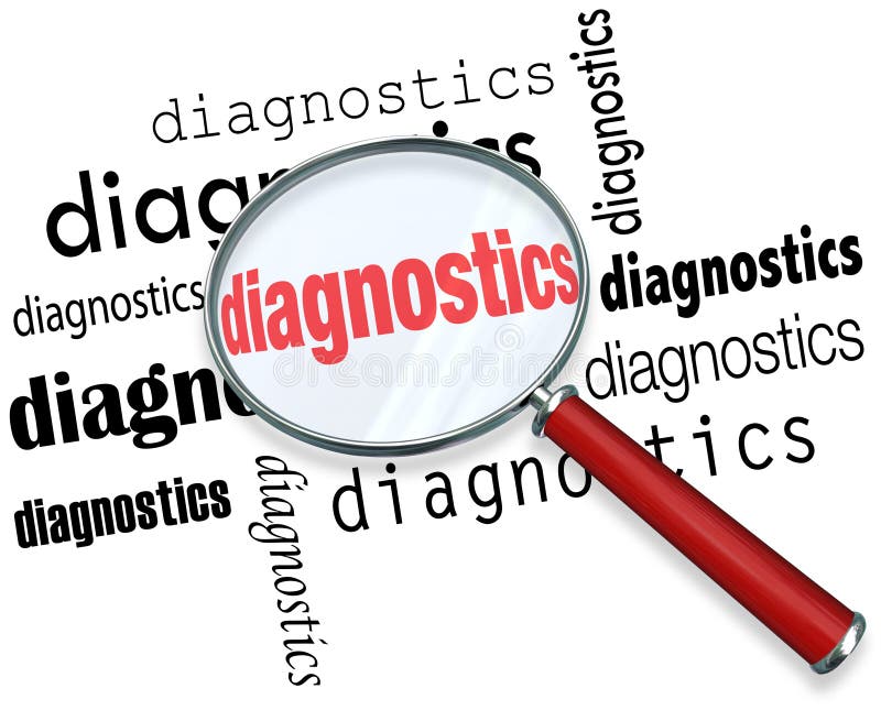 Diagnostics Word Magnifying Glass Finding Solution Problem Data Stock ... Diagnostics Word Magnifying Glass Finding Solution Problem Data Stock ...