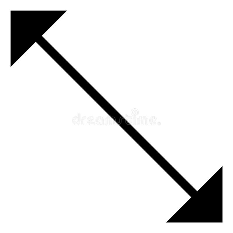 Diagonal Arrow Icon. Resize Cursor in Black Line Style Stock Vector ...