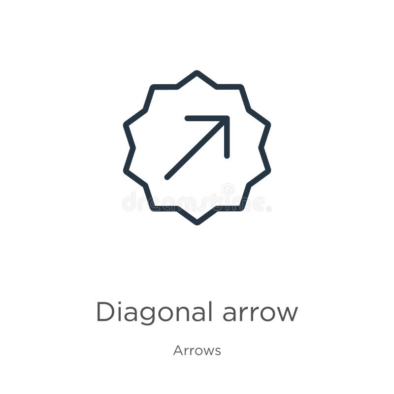 Diagonal Arrow Icon. Thin Linear Diagonal Arrow Outline Icon Isolated ... Diagonal Arrow Icon. Thin Linear Diagonal Arrow Outline Icon Isolated ...