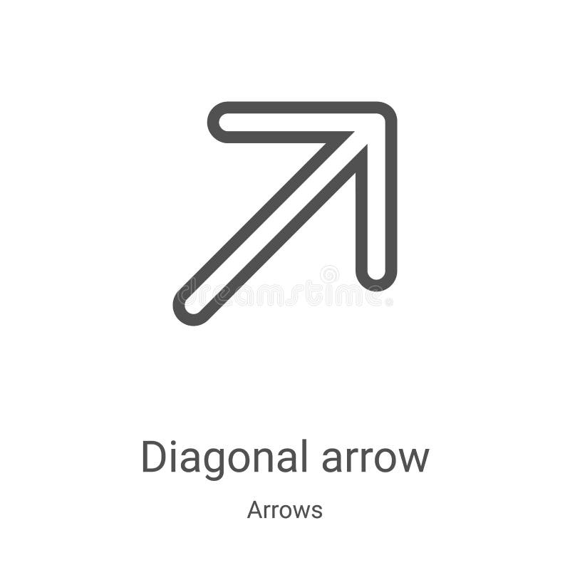 Diagonal Arrow Icon Vector from Arrows Collection. Thin Line Diagonal ...