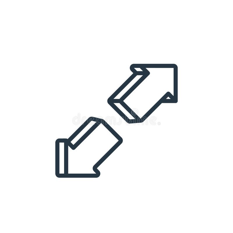 Diagonal Arrow Icon Vector from D Arrows Concept. Thin Line ...