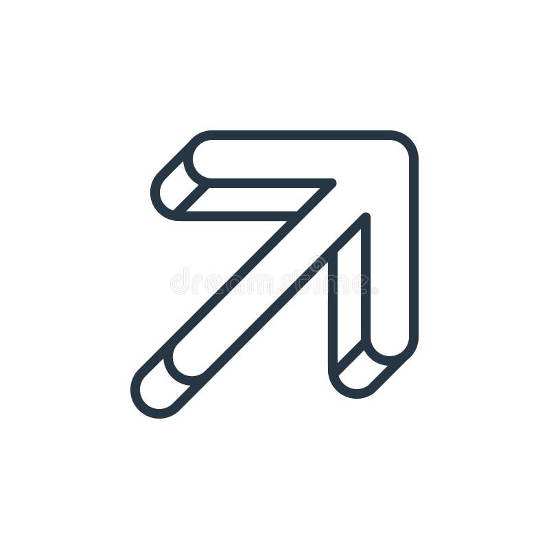 Diagonal Arrow Icon Vector from D Arrows Concept. Thin Line ...