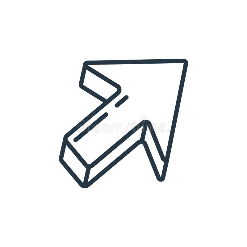 Diagonal Arrow Icon Vector from D Arrows Concept. Thin Line ...