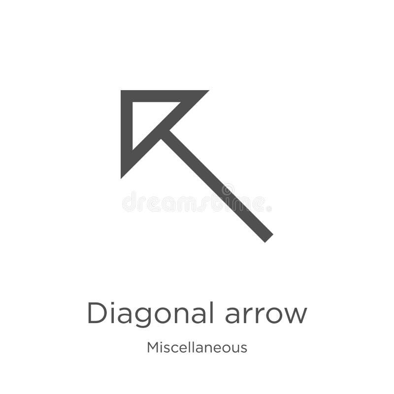 Diagonal Arrow Icon Vector from Miscellaneous Collection. Thin Line ...