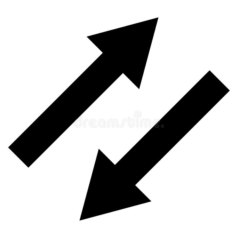 Diagonal Arrows Icon. Double Sign. Navigation Concept. Up and Down ...
