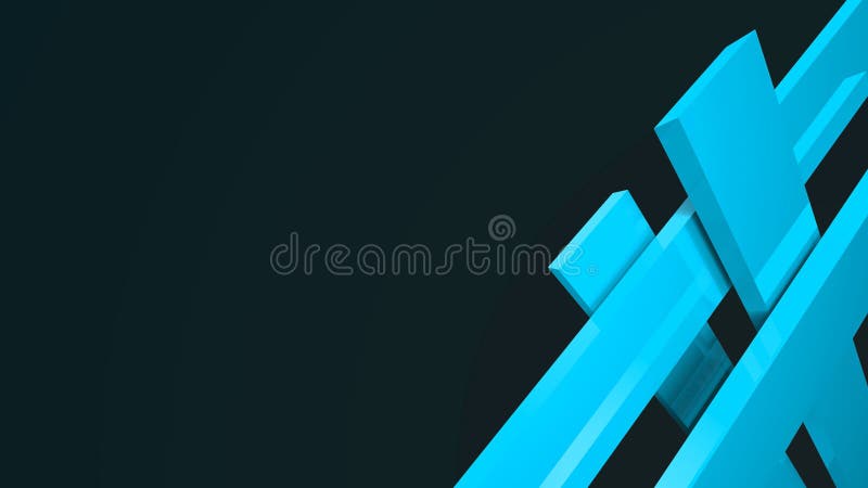 Diagonal Azure Dynamic Stripes on Black Background. Modern Abstract 3d ...