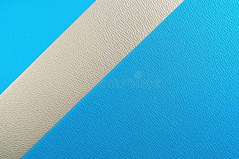 Diagonal Beige Stripe Crossing Bright Blue Leather Background Stock ...