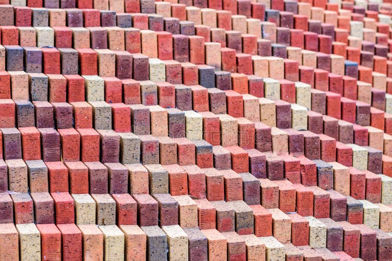 Stacked in Diagonal Way Bricks Stock Photo - Image of grunge, firm ...