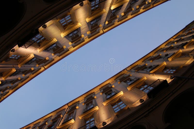 Diagonal Buildings Perspective Stock Photo - Image of history, estate ...