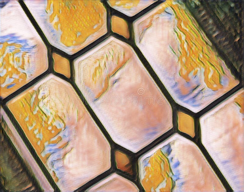 Stained Glass Yellow Window Panes Look Like Artistic Fire and Flames ...
