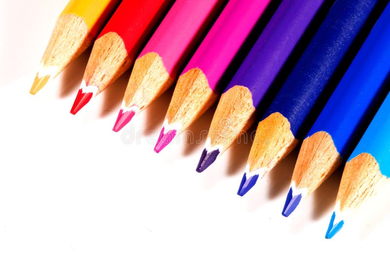 Diagonal of Colored Pencils Stock Image - Image of multi, isolate: 13202227