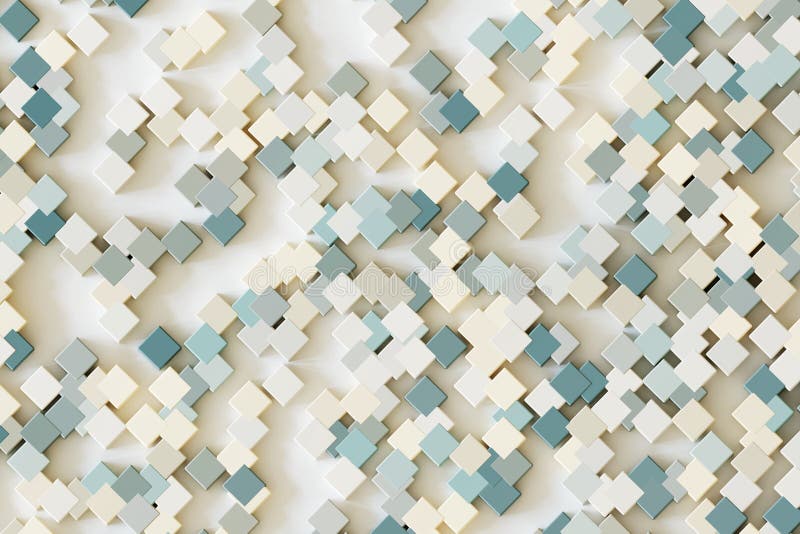 Diagonal Composition of Green Cubes of Different Color on a White ...