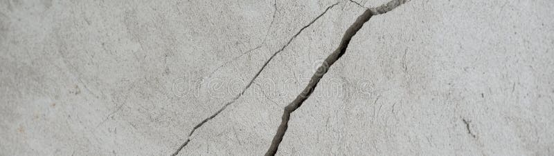 Diagonal Crack in Plaster on a Wall Panoramic Banner Stock Photo ...