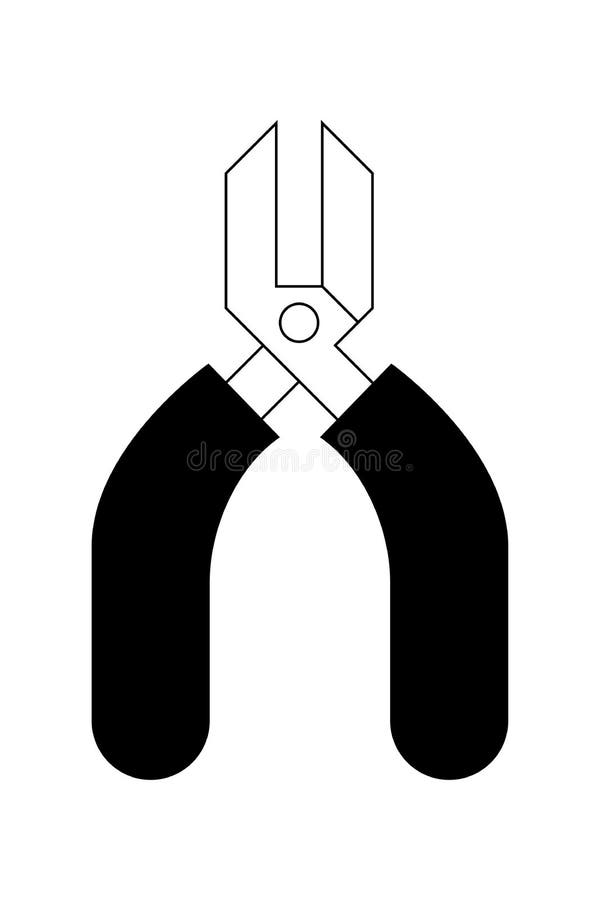 Diagonal Cutting Pliers Pictogram Vector Illustration Stock Vector ...
