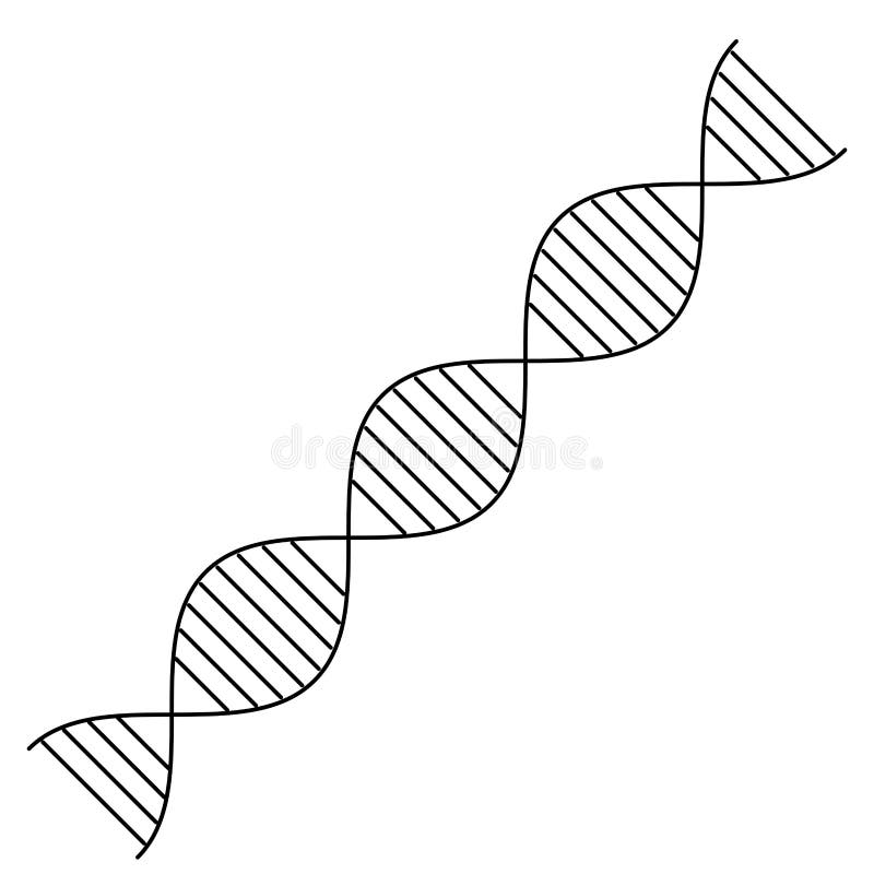Diagonal Dna Chain Science Monochrome Stock Vector - Illustration of ...