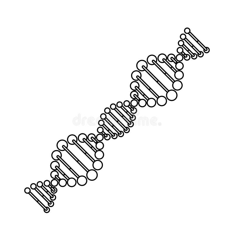 Diagonal Dna Chain Science Monochrome Stock Vector - Illustration of ...