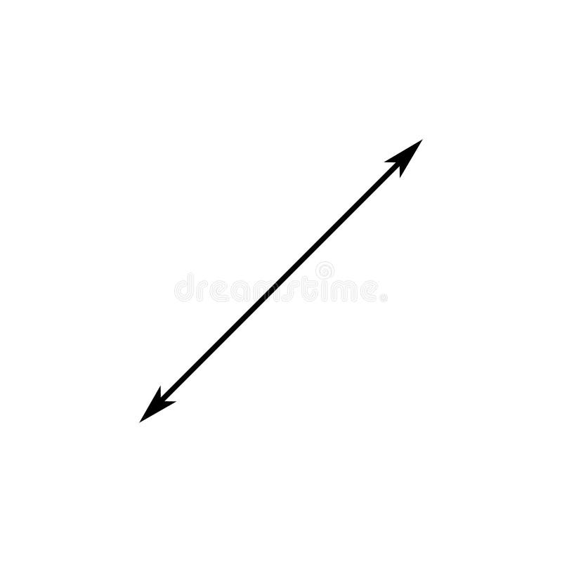 Thin Long Straight Double Arrow. Vector Illustration. Stock Vector ...