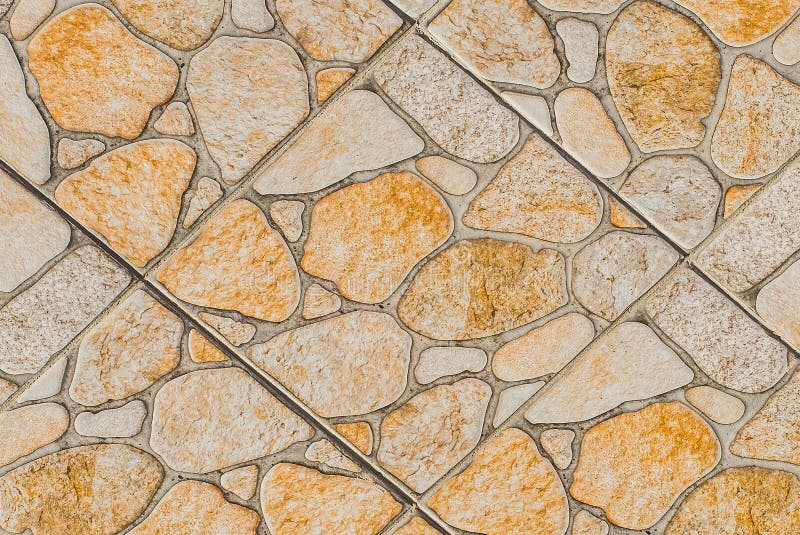 Diagonal Floor Tiles with Abstract Brown Stone Pattern Texture ...
