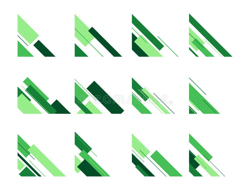 Diagonal Geometric Pattern Element Decoration, Green Color. Modern ...
