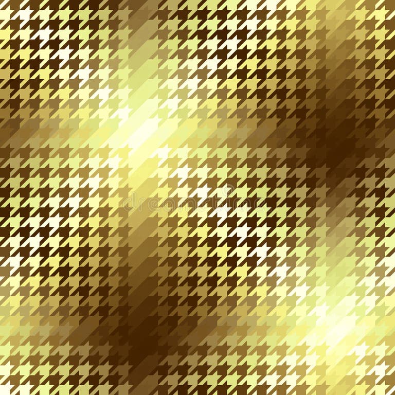 Diagonal Gold Plaid Pattern. Small Houndst-ooth Pattern. Vector ...