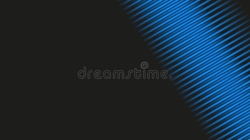 Diagonal Gradient Blue and Black Stripes on a Blank Black Background ...