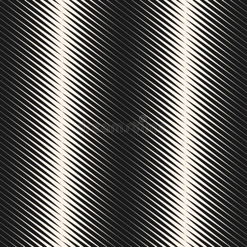 Diagonal Halftone Stripes Seamless Pattern. Vector Monochrome Half-tone ...