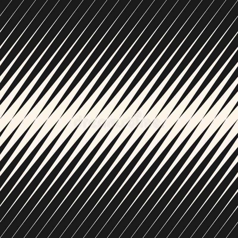 Diagonal Halftone Stripes Seamless Pattern. Vector Monochrome Half-tone ...