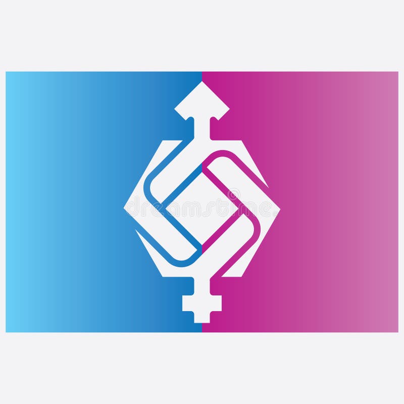 Diagonal icon logo gender stock vector. Illustration of woman - 285086074