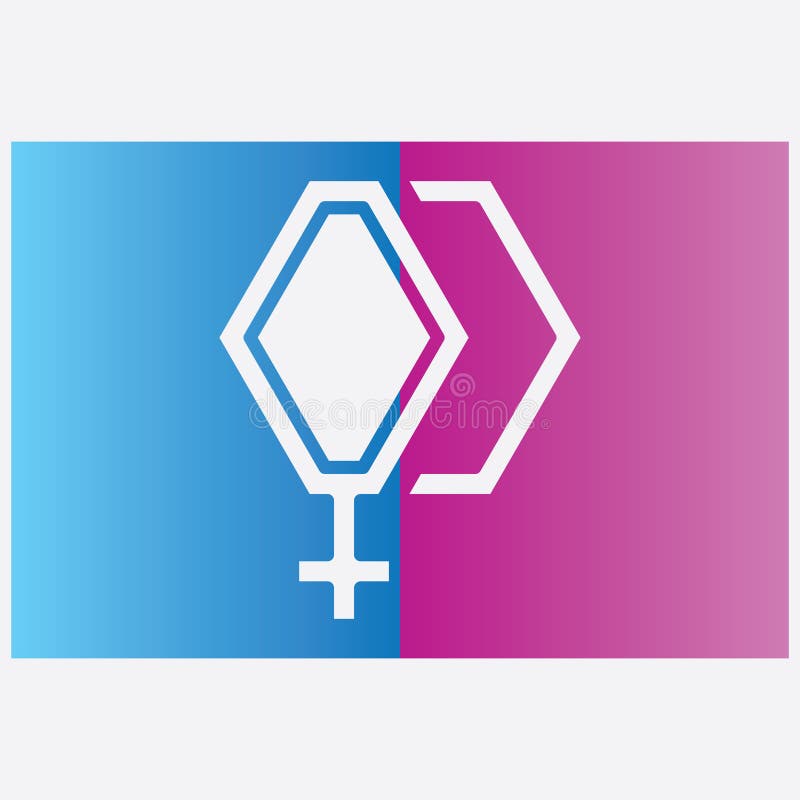 Diagonal icon logo gender stock vector. Illustration of people - 285086155