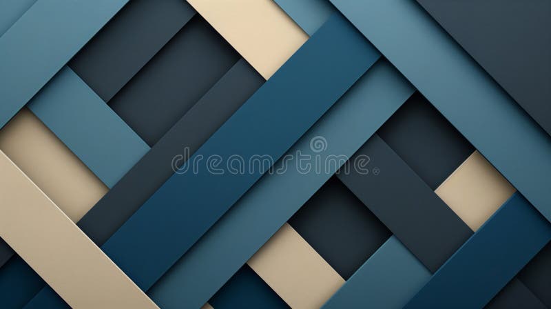 Diagonal, Intersecting Geometric Shapes in Shades of Blue and Beige ...