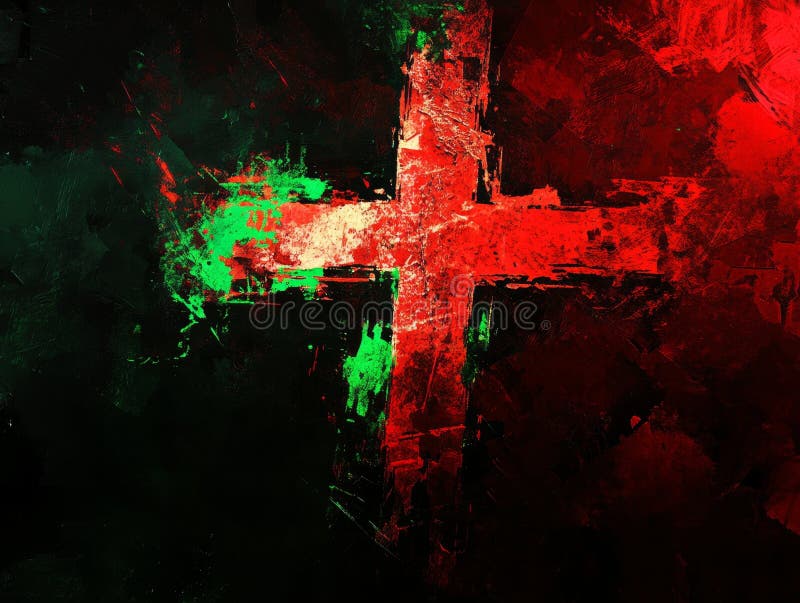 A Diagonal Laser Grid Intersecting at Sharp Angles, with Red and Green ...