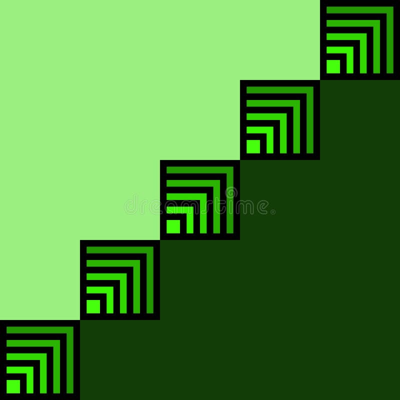 Line of Green Squares on Green Background Stock Illustration ...