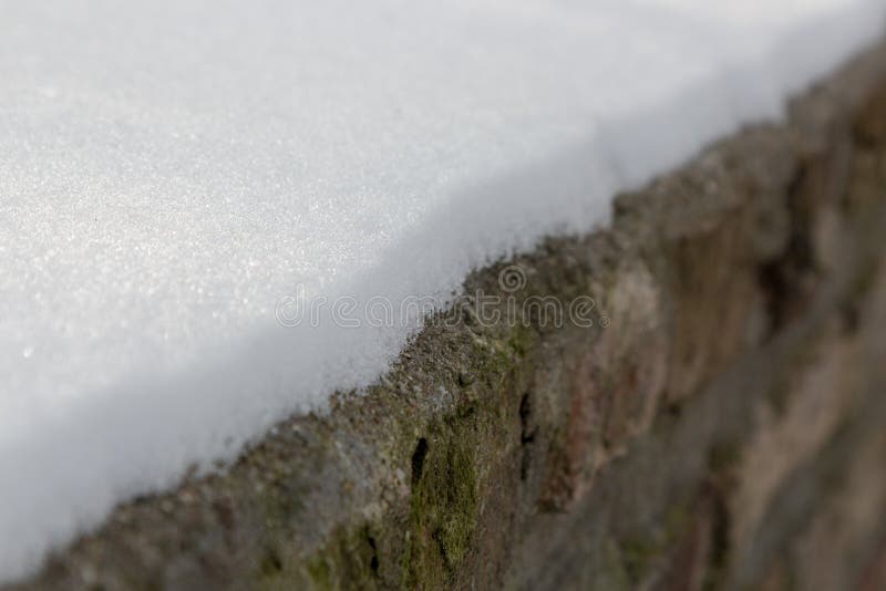 Diagonal Line of Snow on Bricks Stock Image - Image of diagonal ...