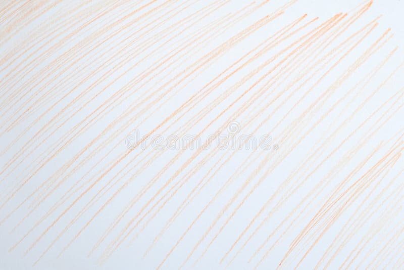 Diagonal Lines Scribbles with Orange Pencil on White Paper Background ...
