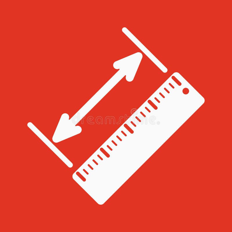 The Diagonal Measurement Icon. Ruler and Straightedge, Scale Symbol ...