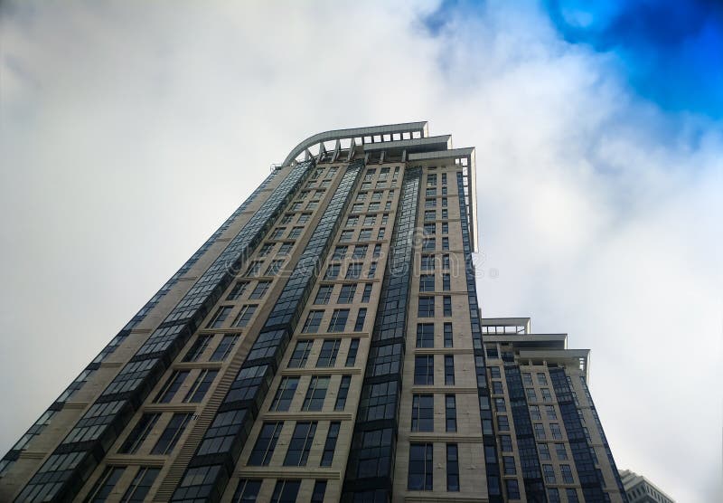 Diagonal Moscow Skyscraper City Background Stock Photo - Image of city ...